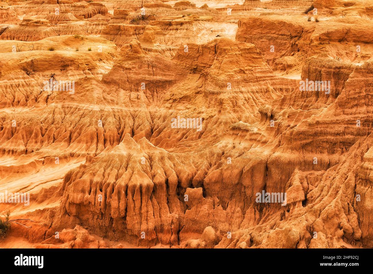 Lunettes and spectacular sand and clay land formations in Lake Mungo of ...