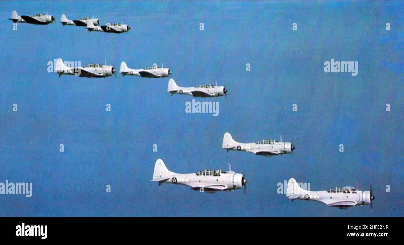 SBD-2s VS-5 in flight 1941 Stock Photo - Alamy