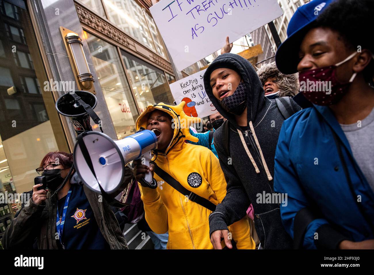 Chicago Public Schools (CPS) students stage a school walkout and ...
