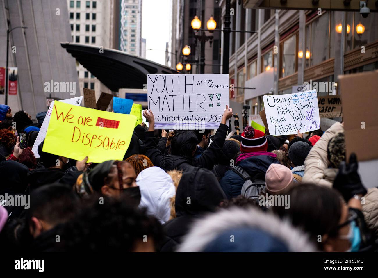Chicago Public Schools (CPS) students stage a school walkout and ...