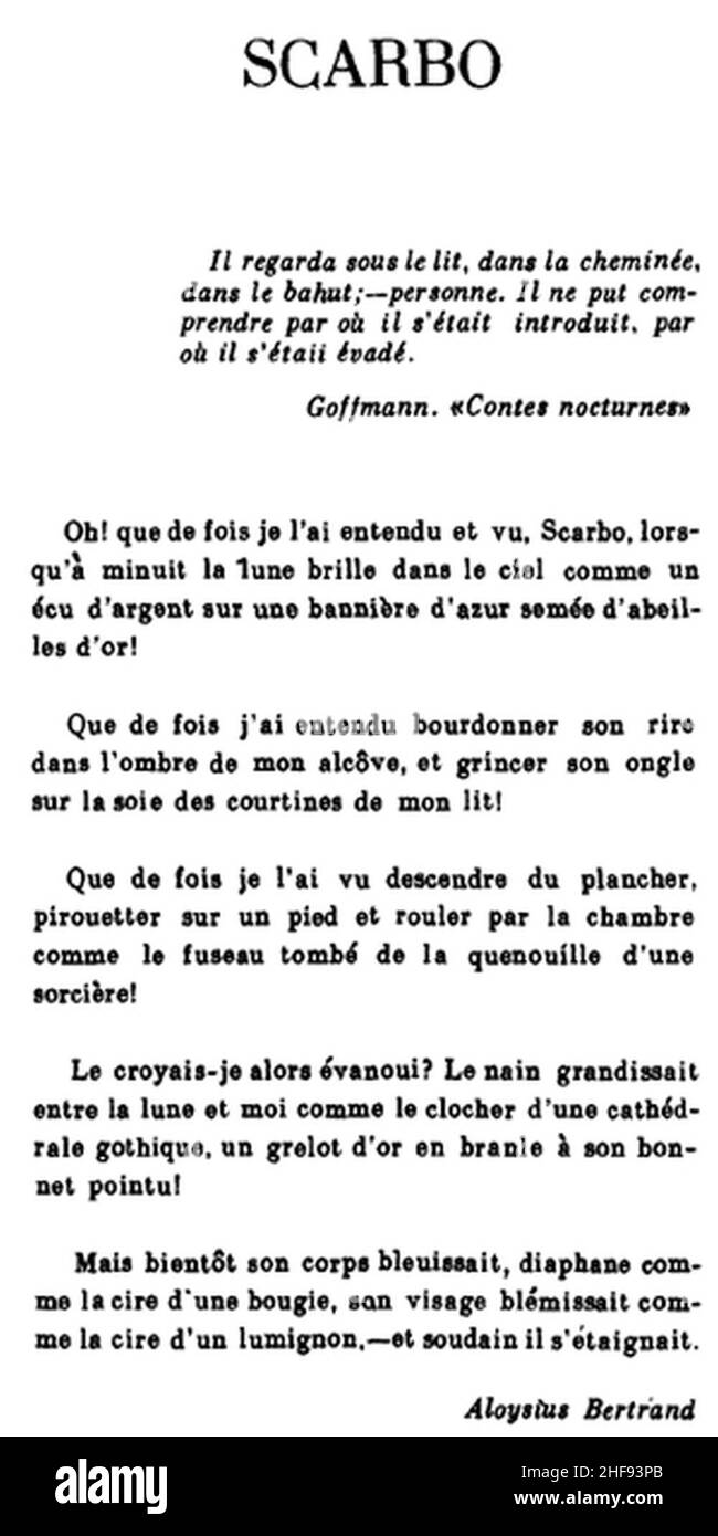 Scarbo poem Ravel Stock Photo - Alamy