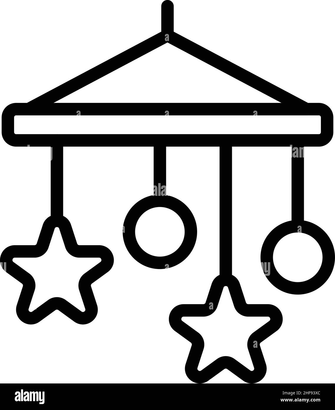 Baby crib toy icon outline vector. Bed cot. Mobile cradle Stock Vector ...