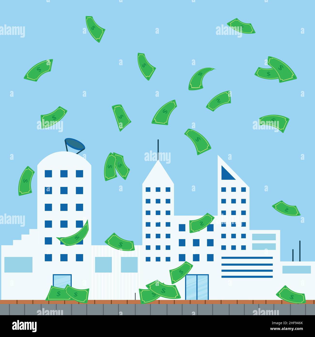 Raining cash notes Stock Vector Images - Alamy