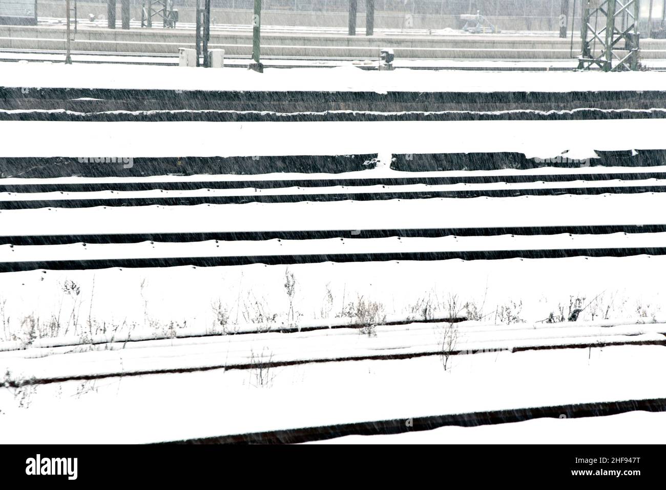 Iron rails covered snow hi-res stock photography and images - Alamy