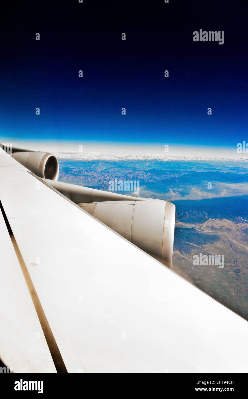 flying over the Himalaya in the morning with sunrise Stock Photo - Alamy