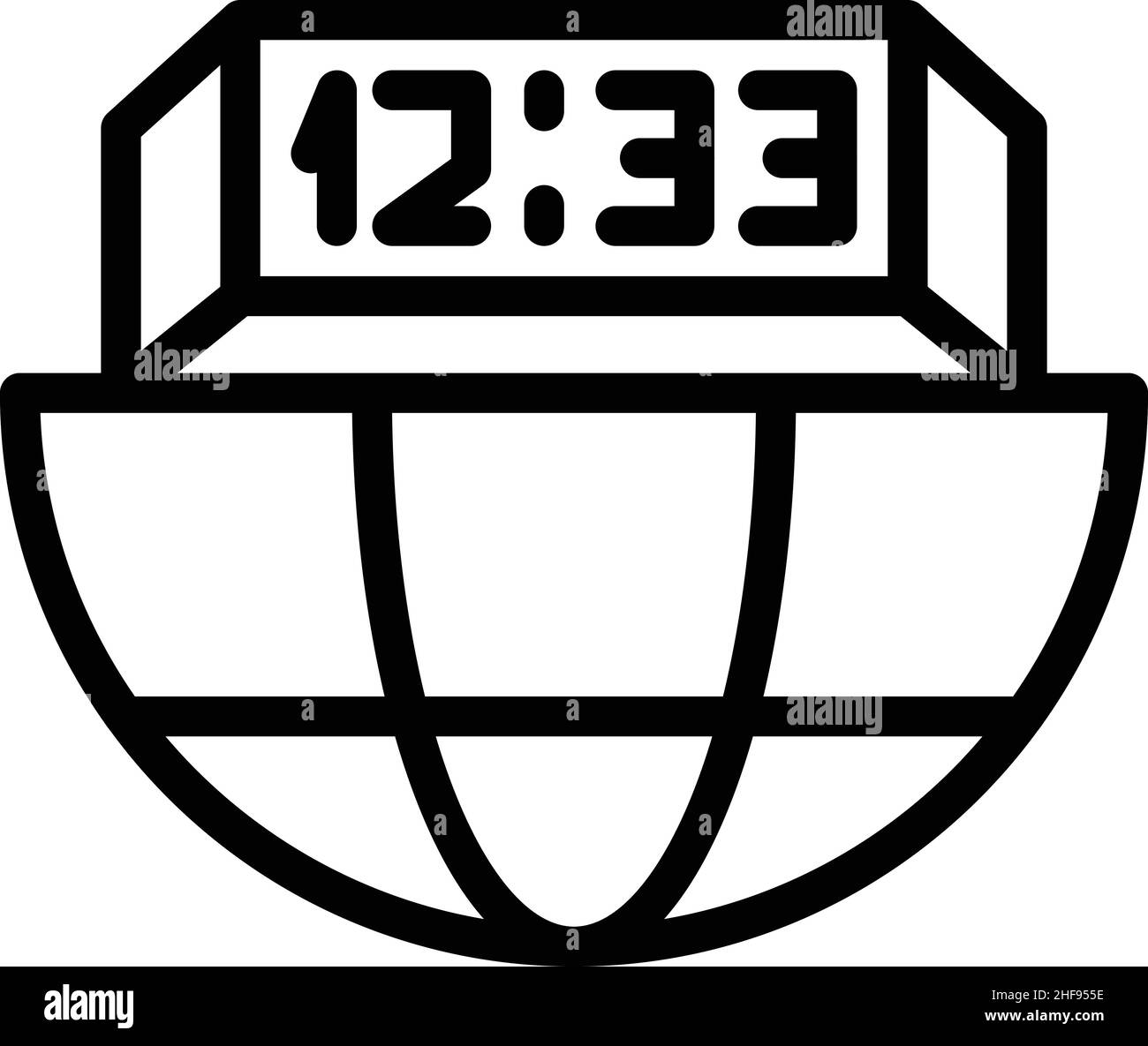 Flight time icon outline vector. World zone. International clock Stock ...