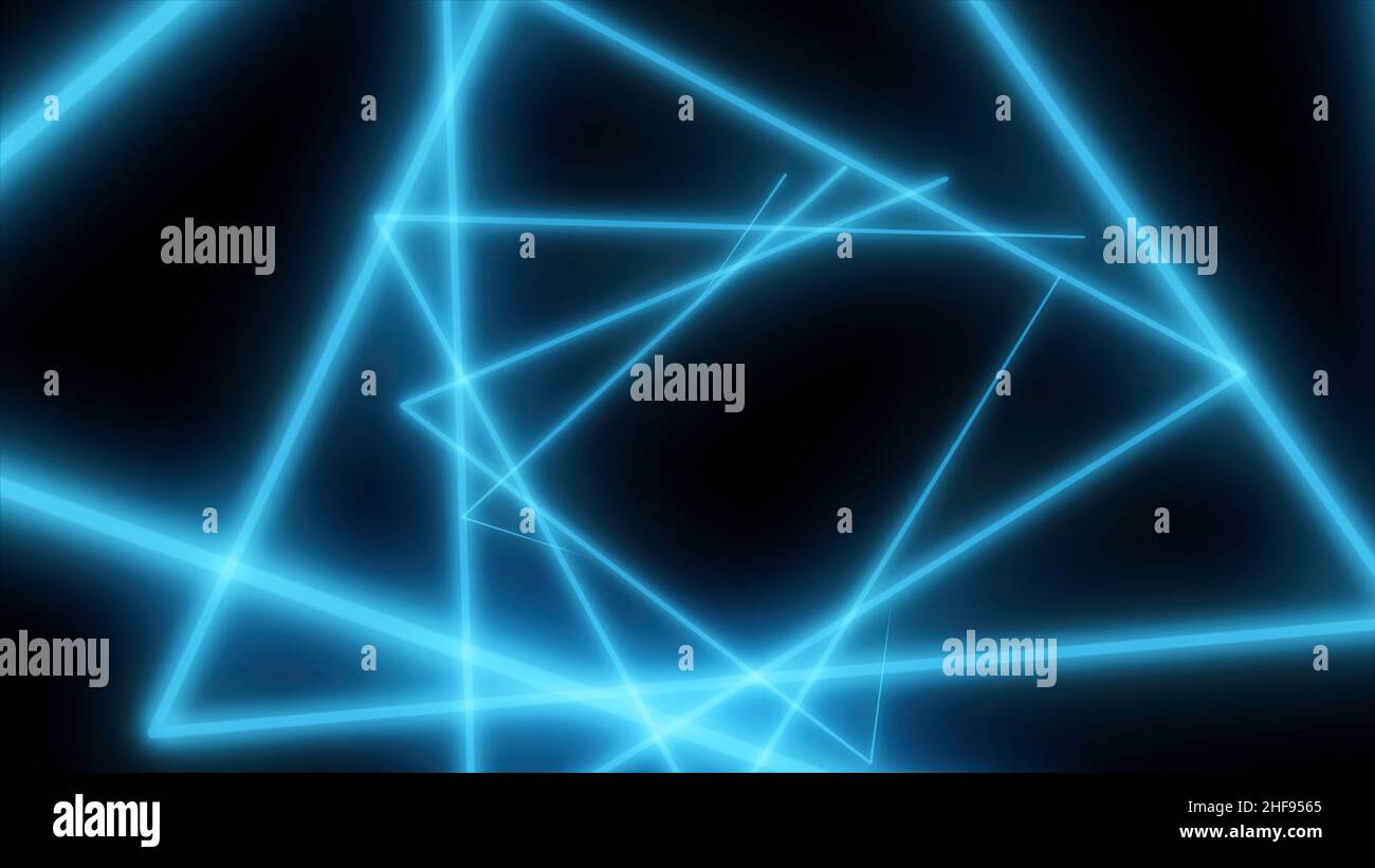 Abstract background with neon triangles. Seamless loop. Neon Grid ...