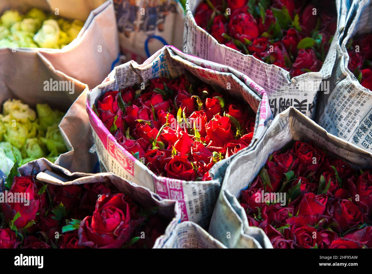 Rose Flower Group Market Stock Photo - Alamy