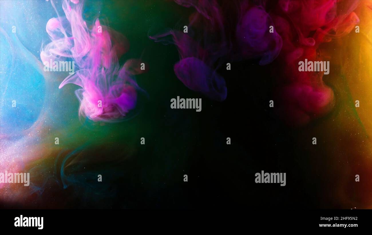 Abstract colorful psychedelic background with many shapes and forms ...