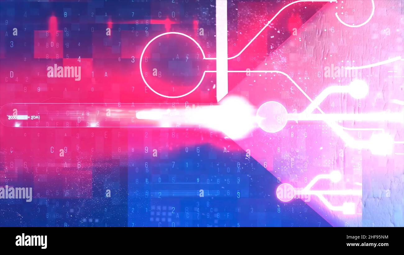 USB flash card with red glow inserted in the laptop on cyber icons ...