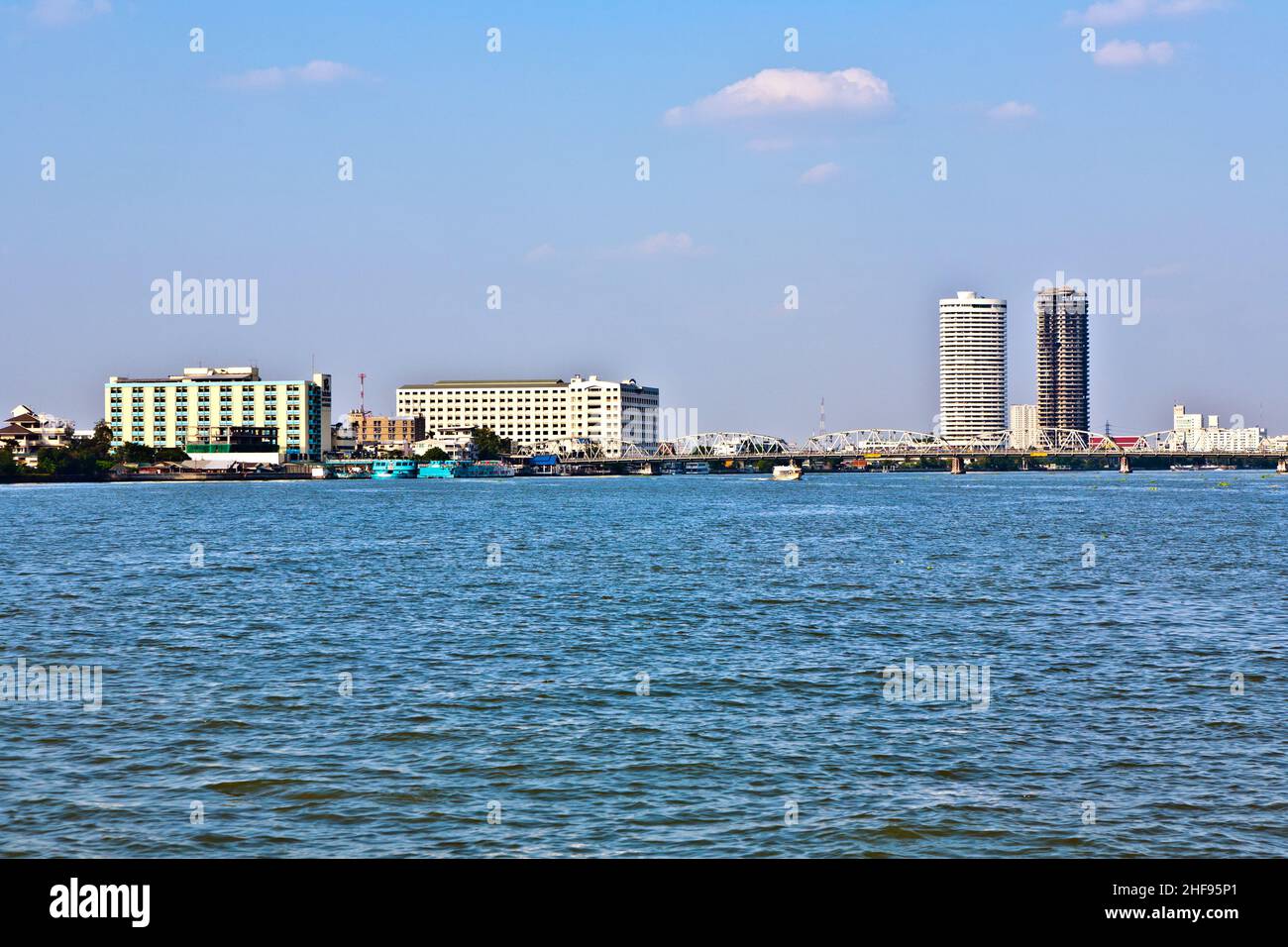 river scenery in Bangkok with modern buildings Stock Photo - Alamy