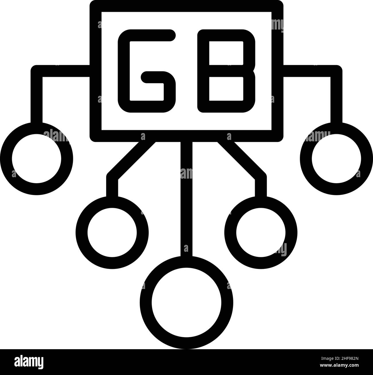 Gigabyte scheme icon outline vector. Data memory. Mobile storage Stock ...