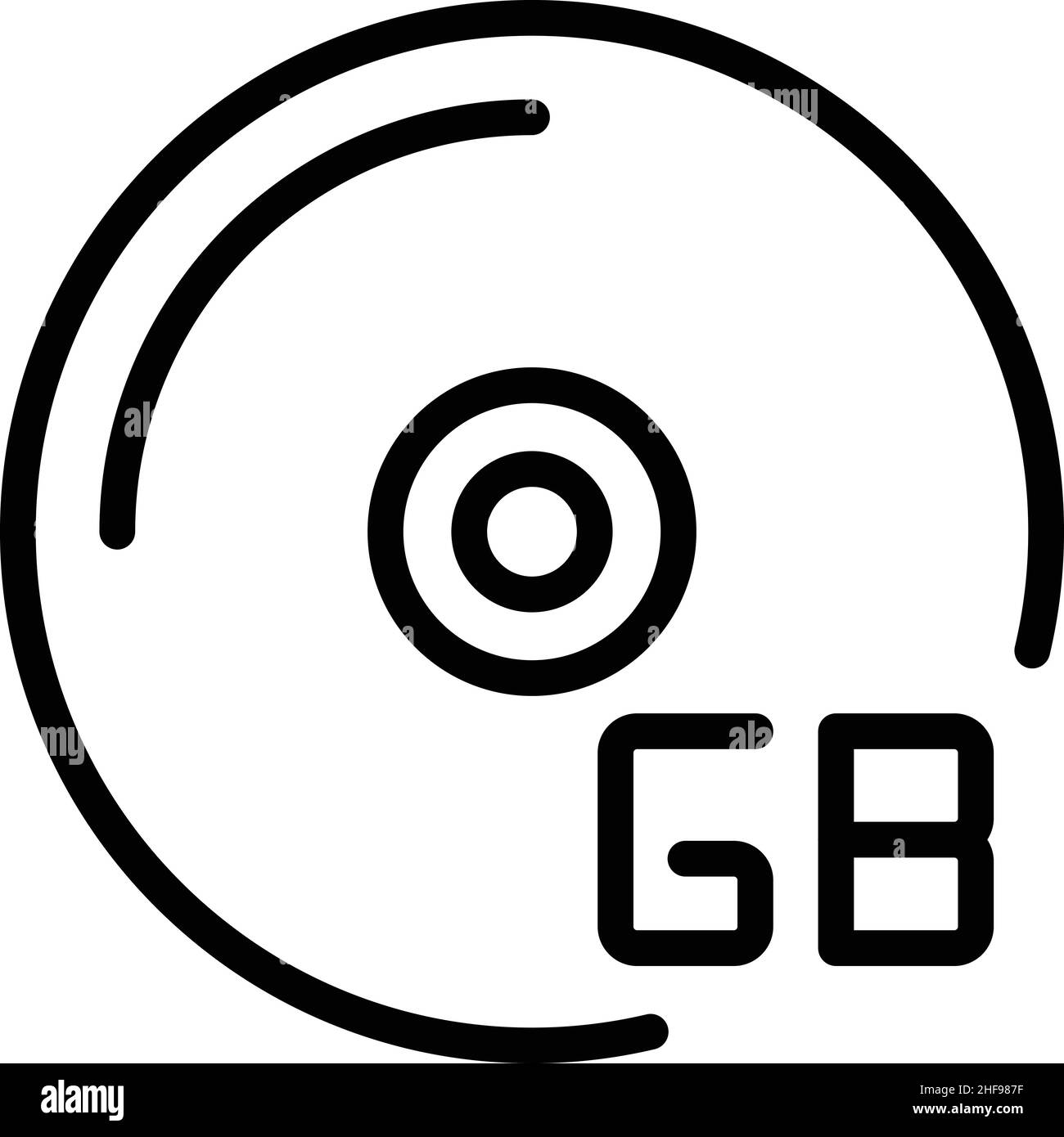 Cd gigabyte icon outline vector. Code storage. Data memory Stock Vector ...