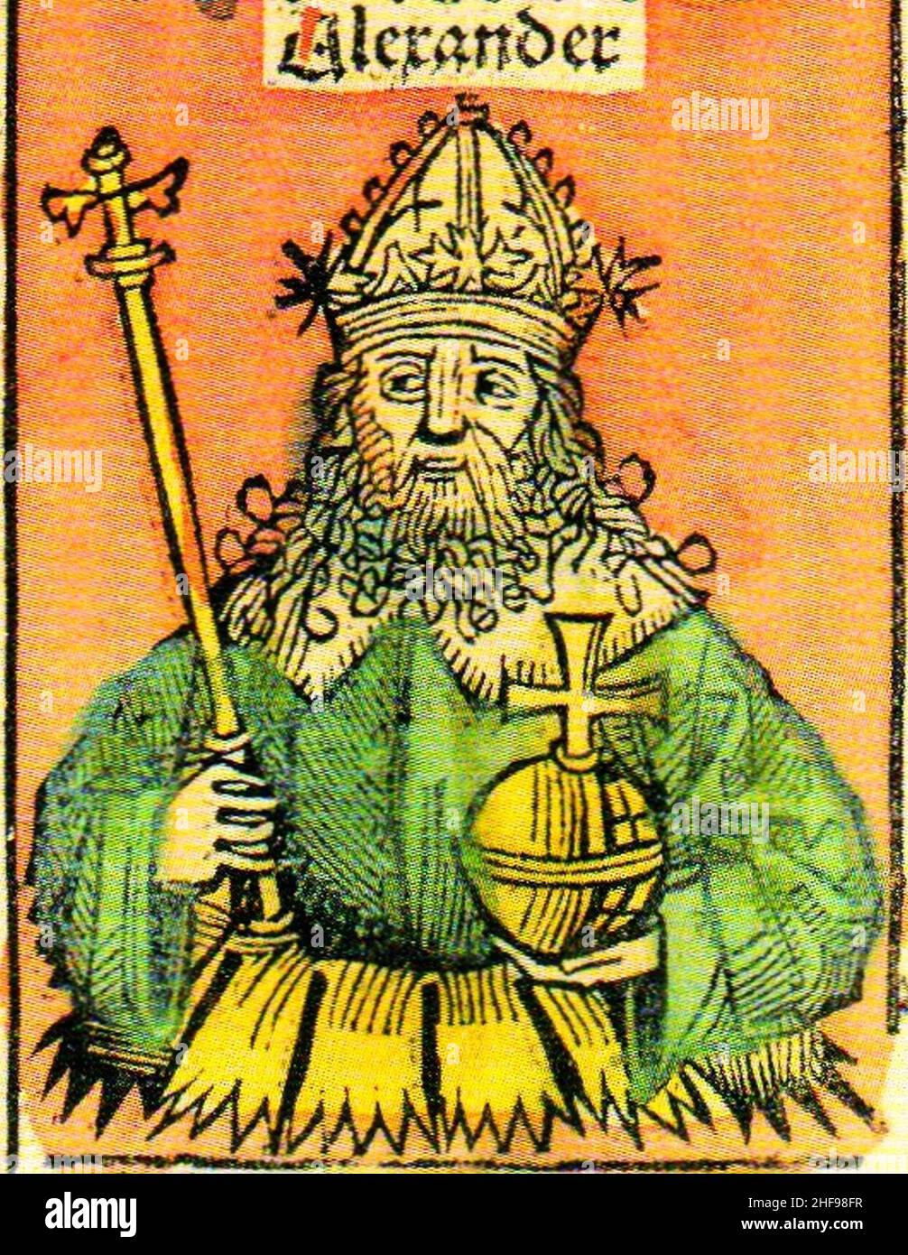 Schedel Weltchronik CXVII Alexander (Kaiser Stock Photo - Alamy