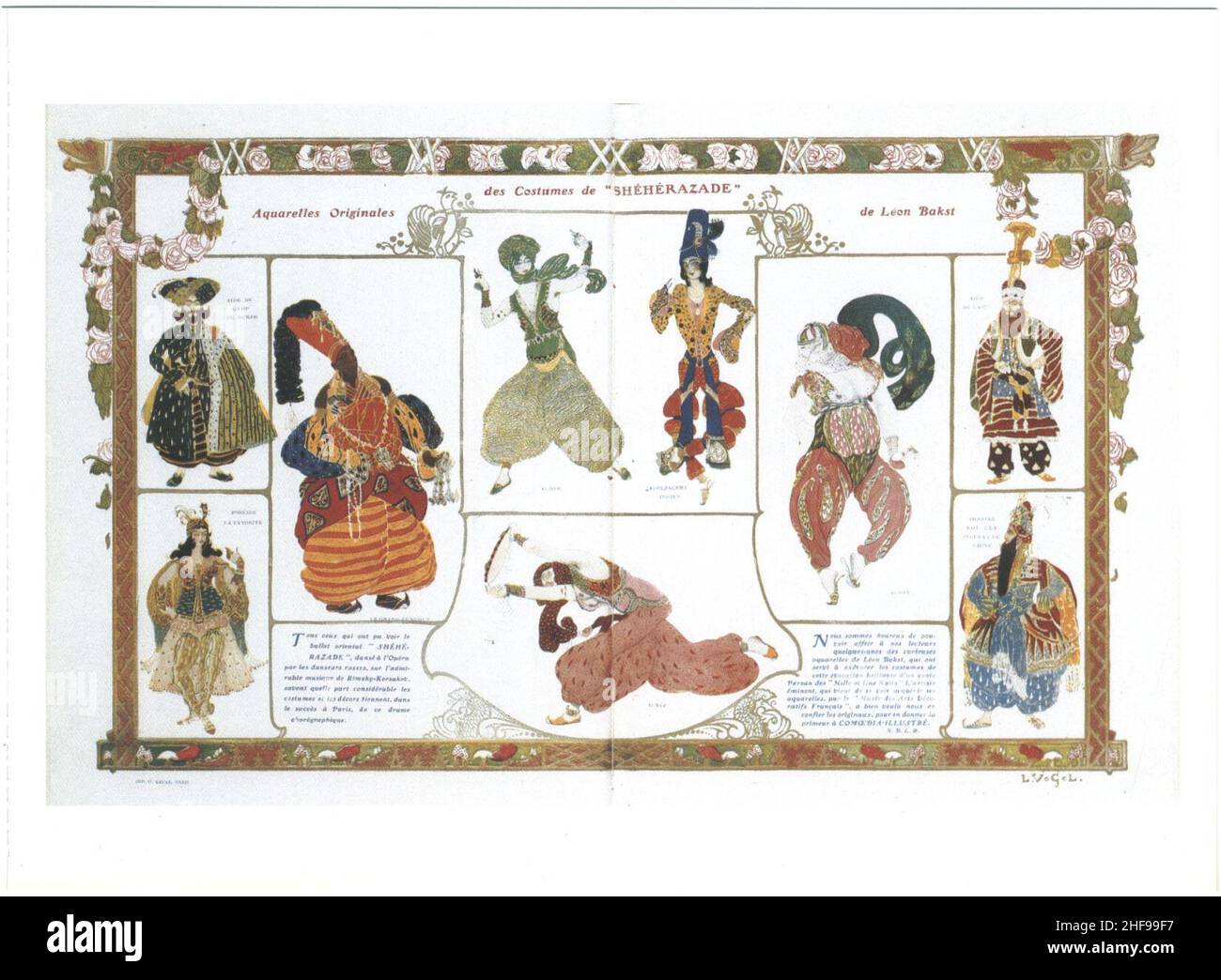 Scheherazade costumes list by L.Bakst Stock Photo - Alamy