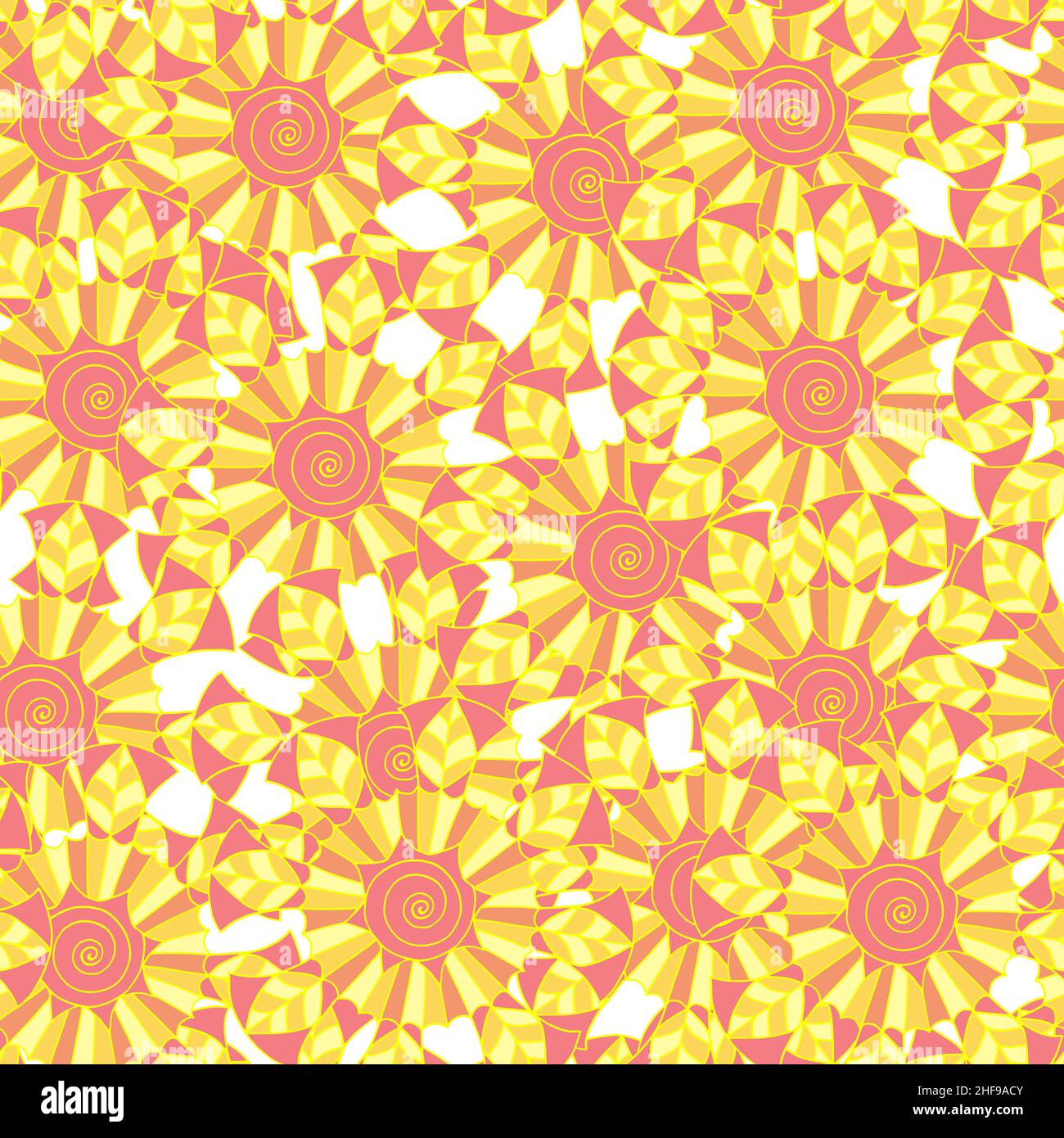 Vector abstract yellow-orange seamless pattern. For the design of ...