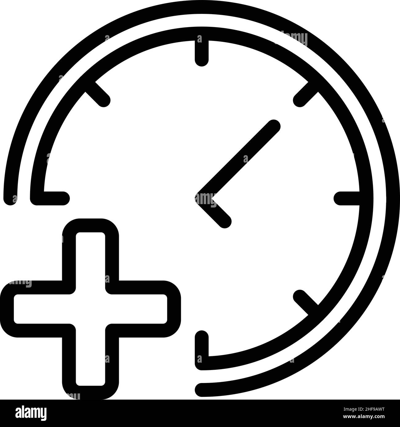 Wall clock icon outline vector. Time round. Circle watch Stock Vector ...