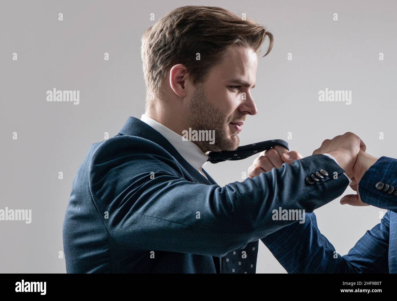 Attacked at work. Manager being pulled by necktie. Fighting and ...