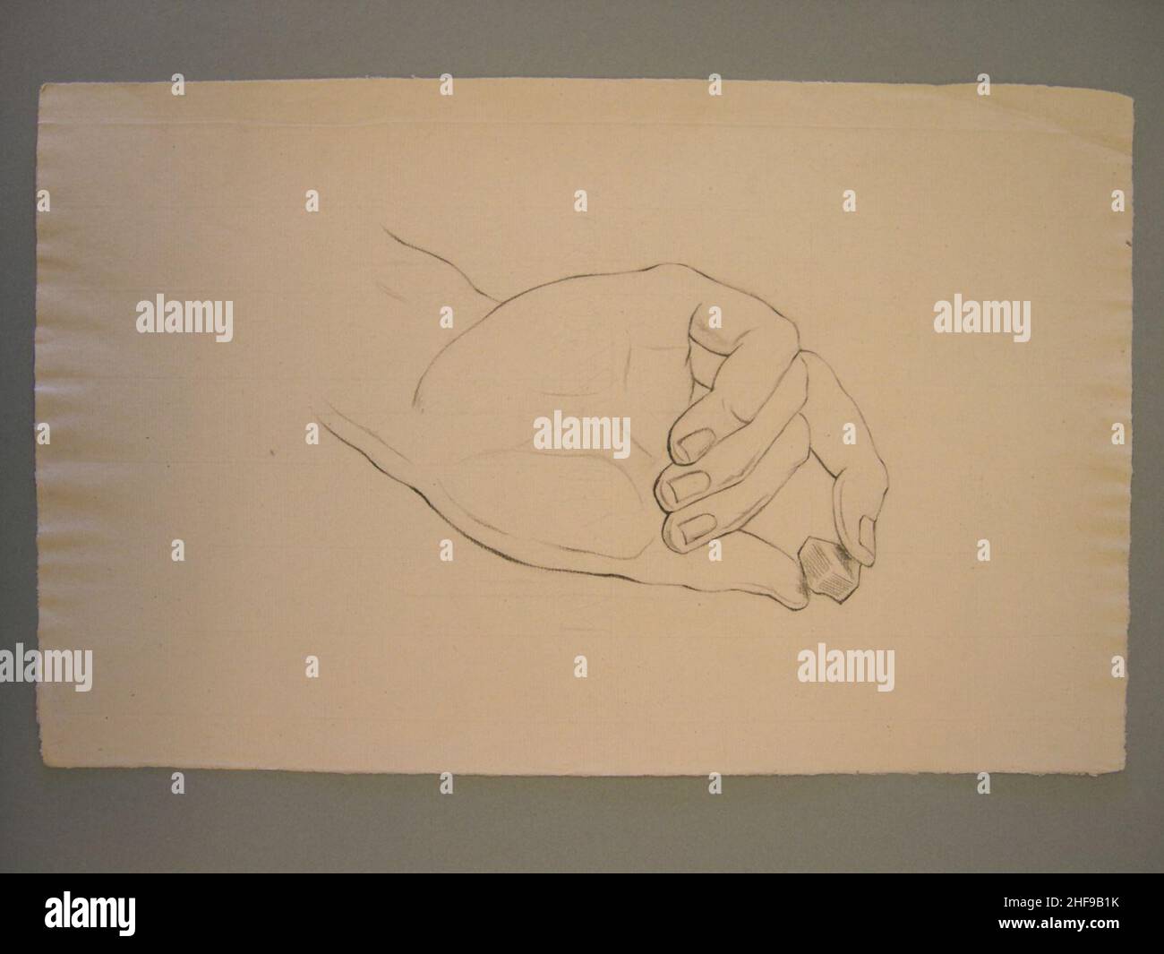 Schets van een hand met steen, objectnr TB 6453.57 Stock Photo - Alamy