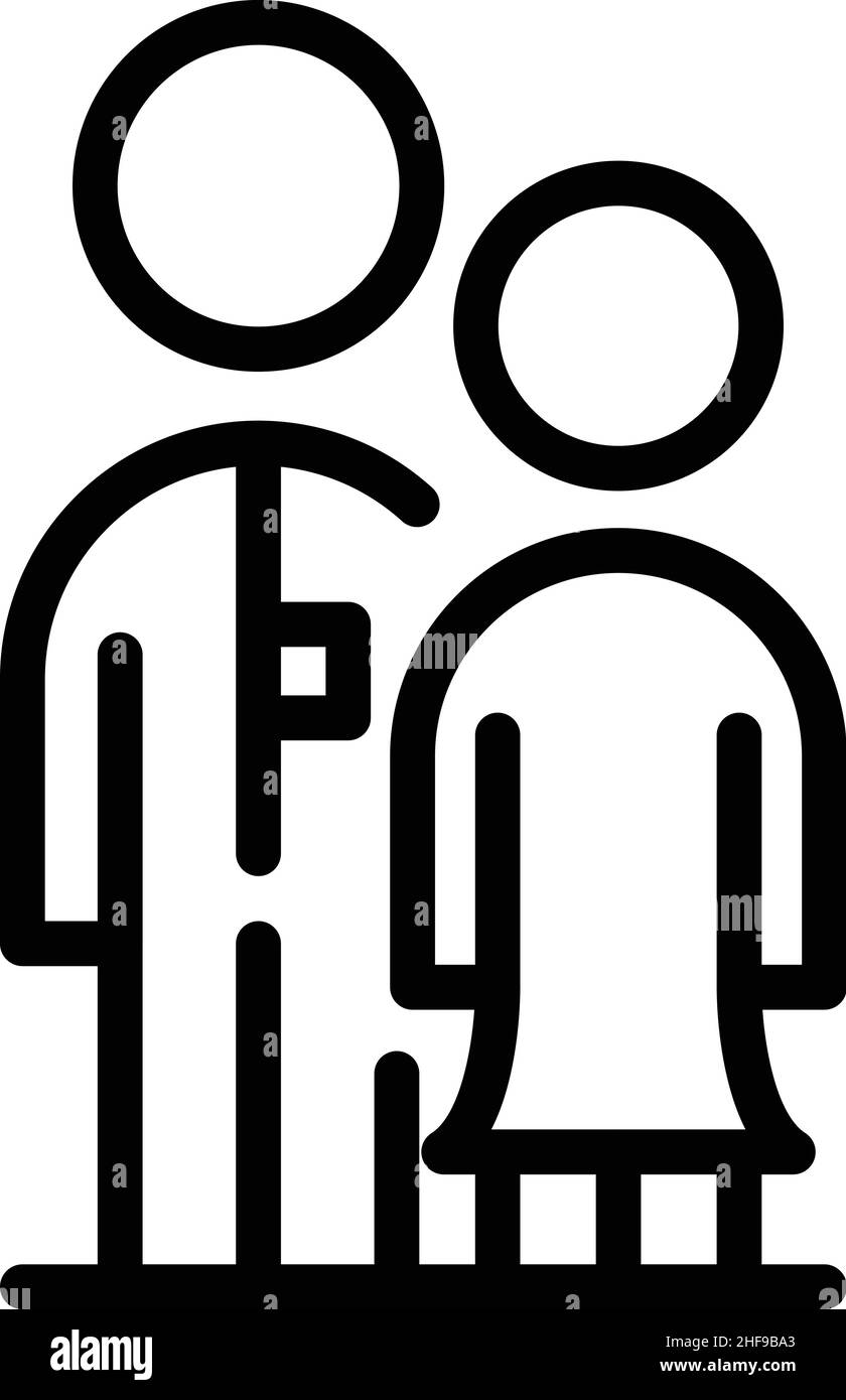 Patient care icon outline vector. Home doctor visit. Medical treatment ...