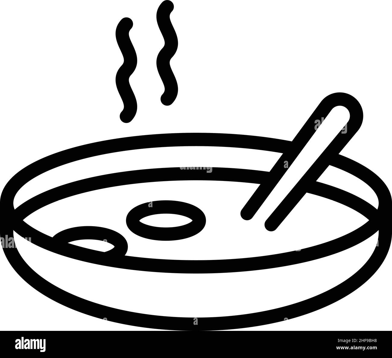 Hot soup icon outline vector. Food bowl. Meal steam Stock Vector Image ...