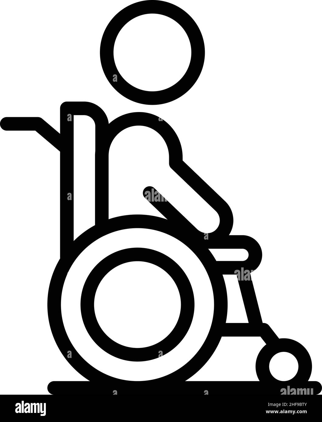 Man wheelchair icon outline vector. Disabled person. Old handicap Stock ...