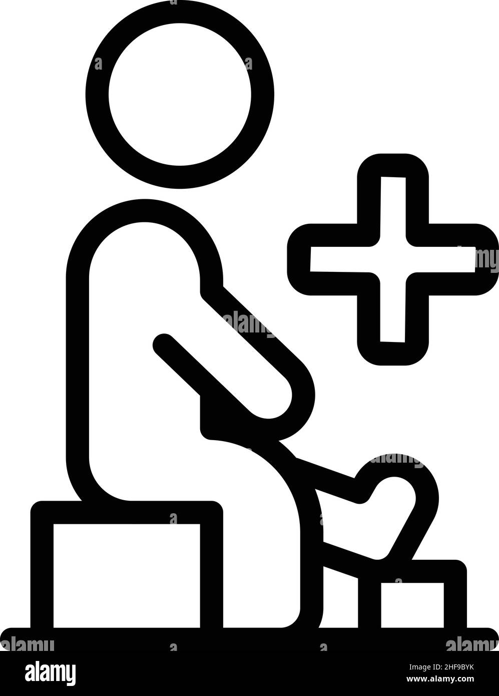 Broken leg icon outline vector. Man fracture. Patient injury Stock ...