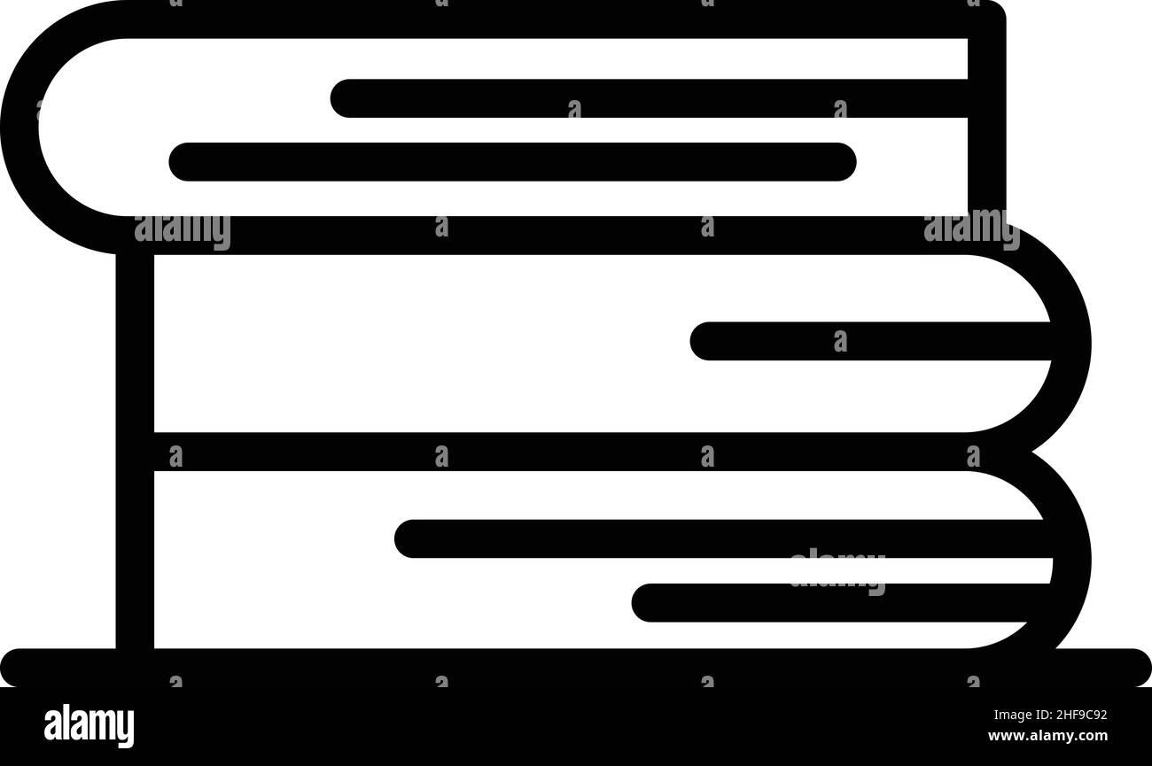 Book stack icon outline vector. Library pile. School textbook Stock ...