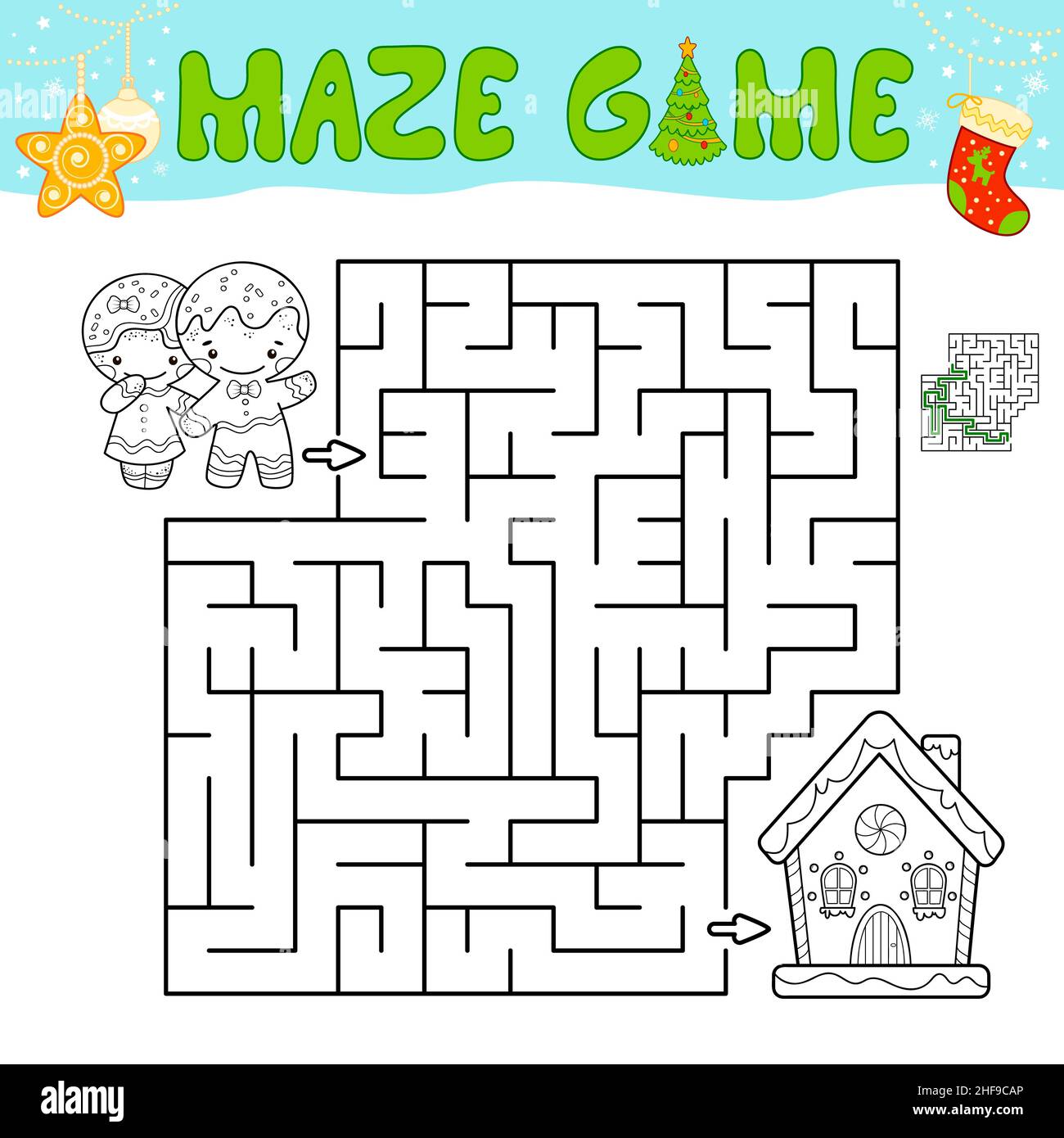 Gingerbread house coloring page hi-res stock photography and images - Alamy