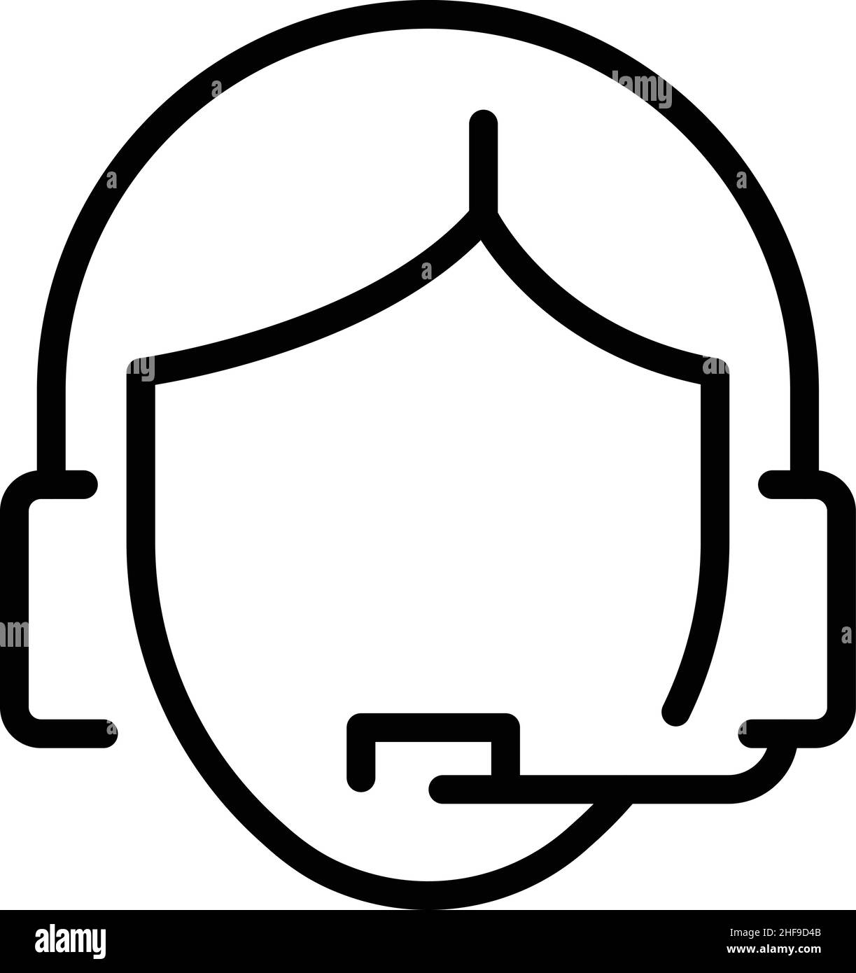 Tech woman support icon outline vector. Customer service. Center help ...