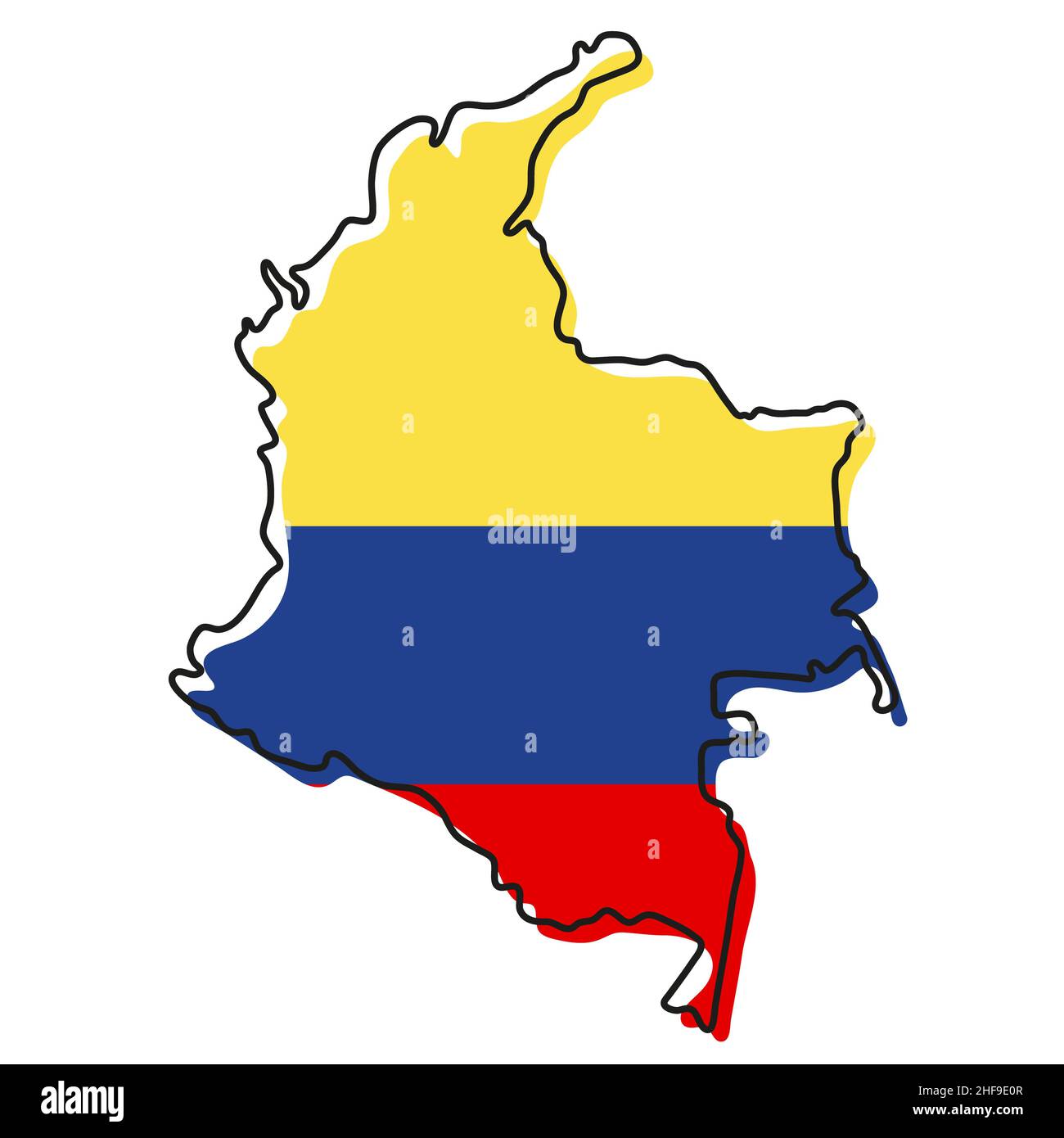 Colombia Flag Coloring Map