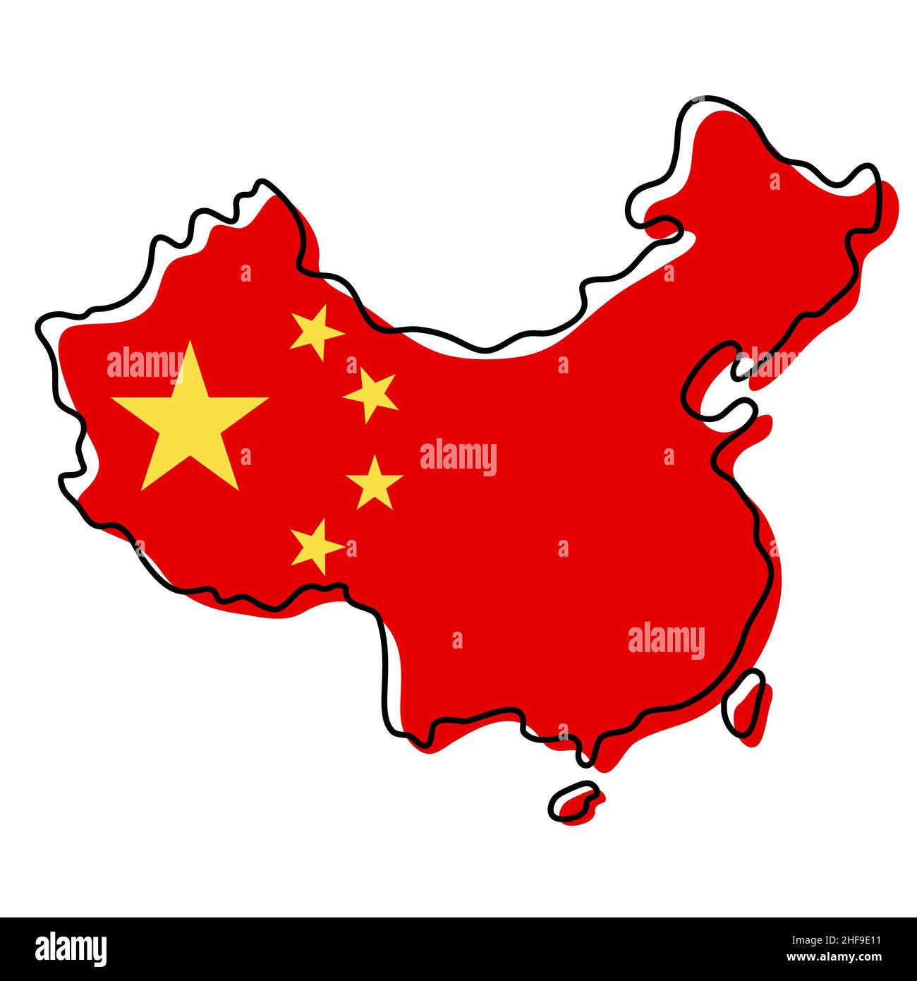 Outline map of china Cut Out Stock Images & Pictures - Alamy