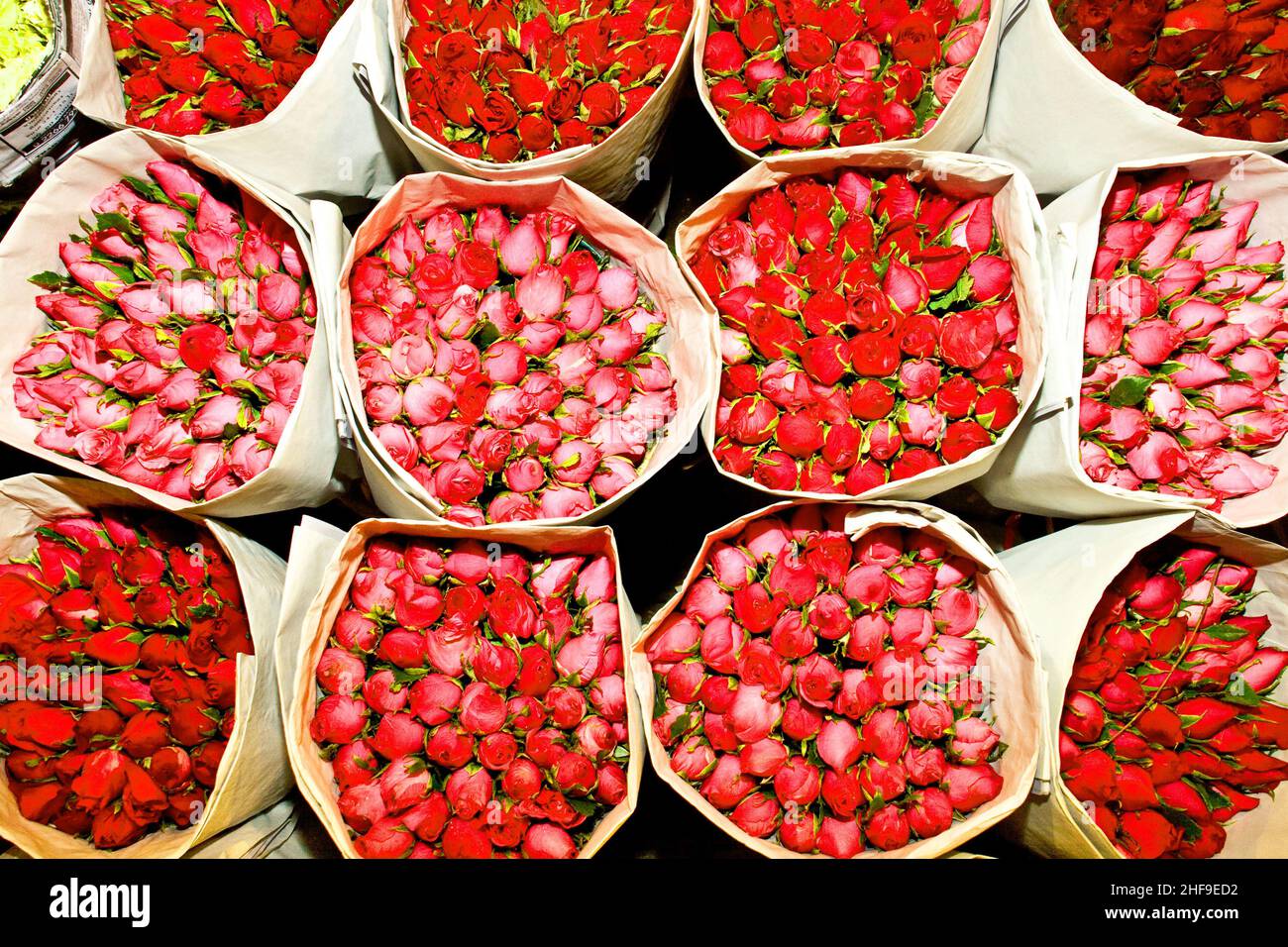 roses offered at the night flower market in Bangkok Stock Photo - Alamy