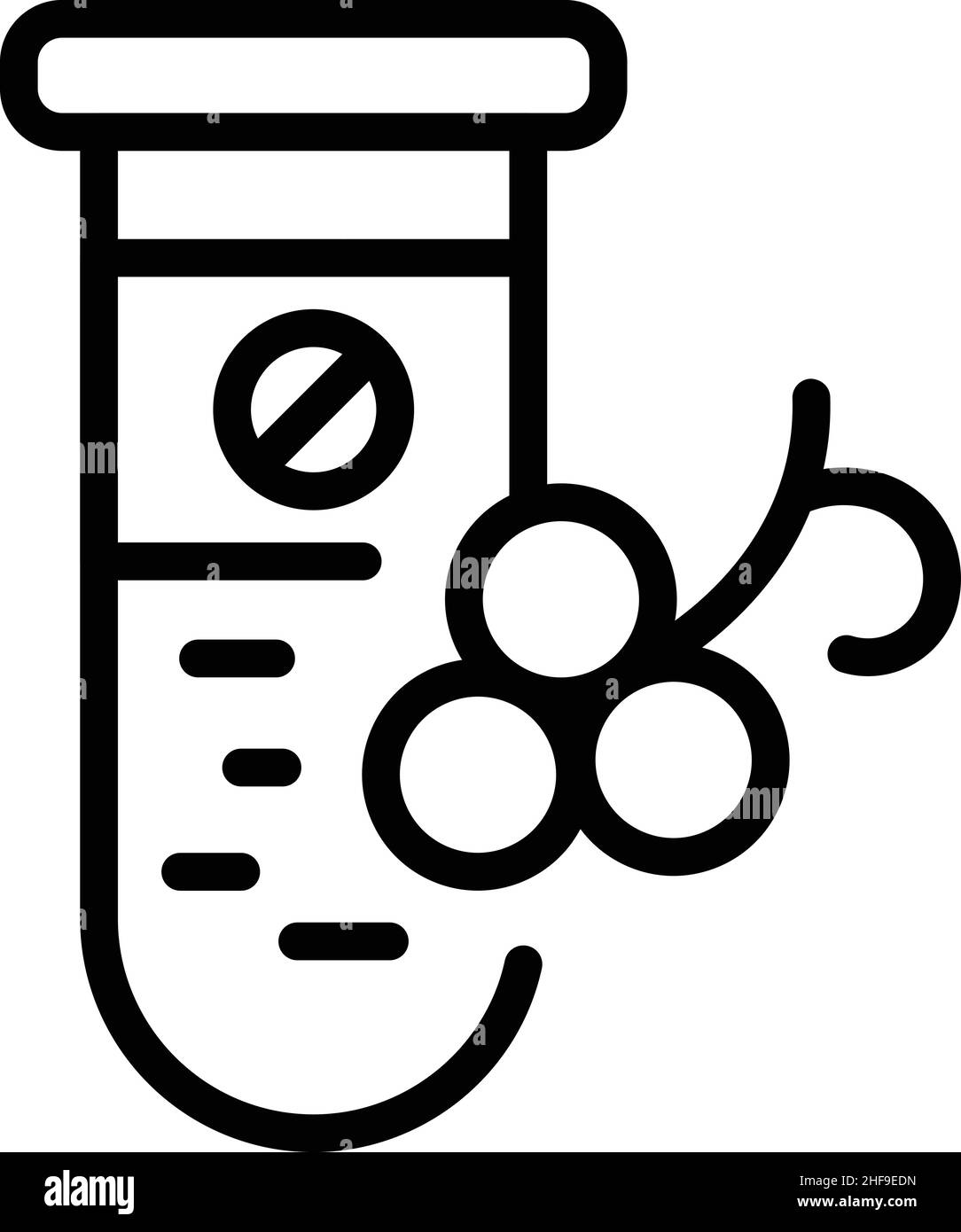 Test tube bacteria icon outline vector. Food virus. Rotten disease ...