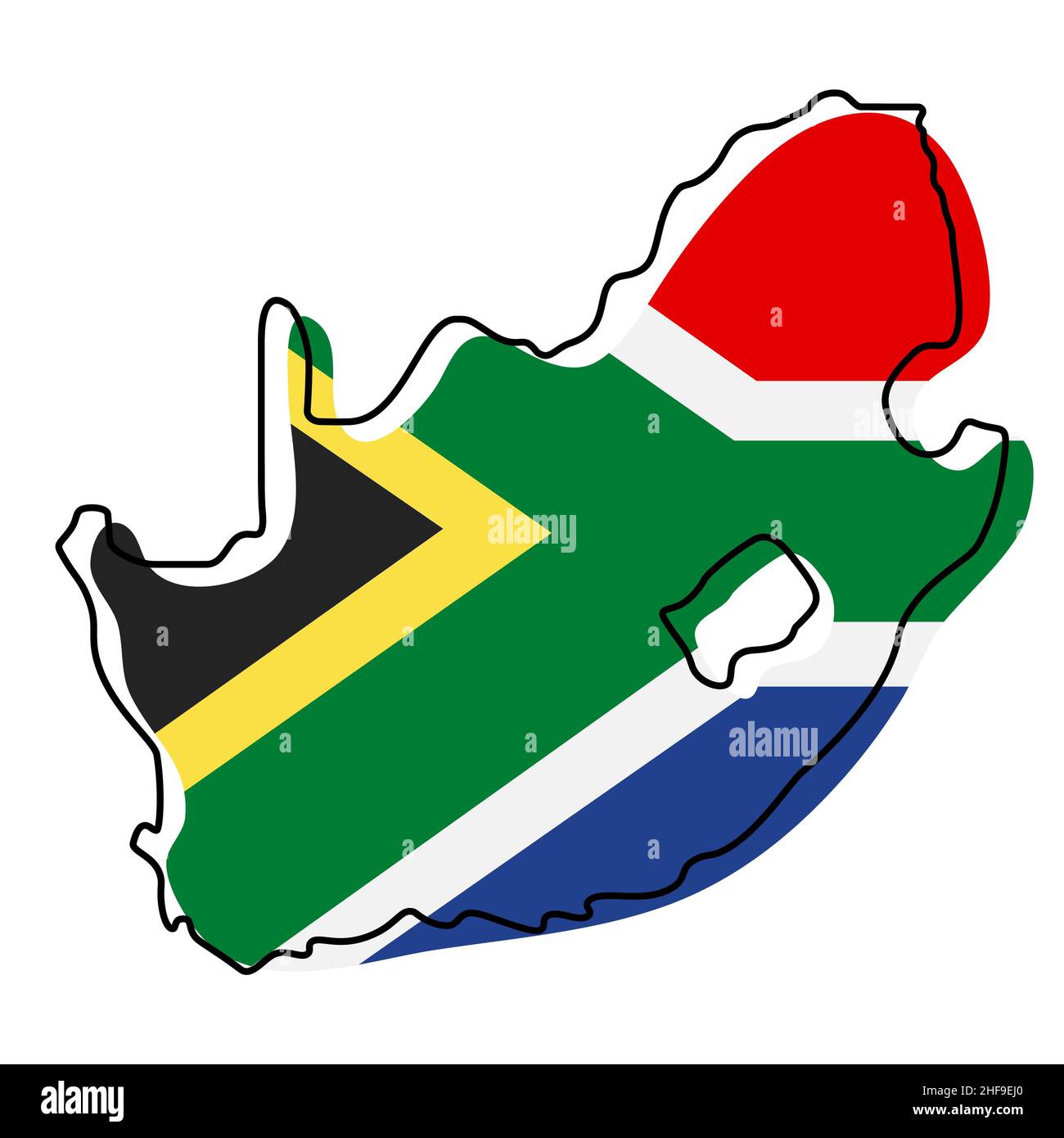 South Africa Flag Map