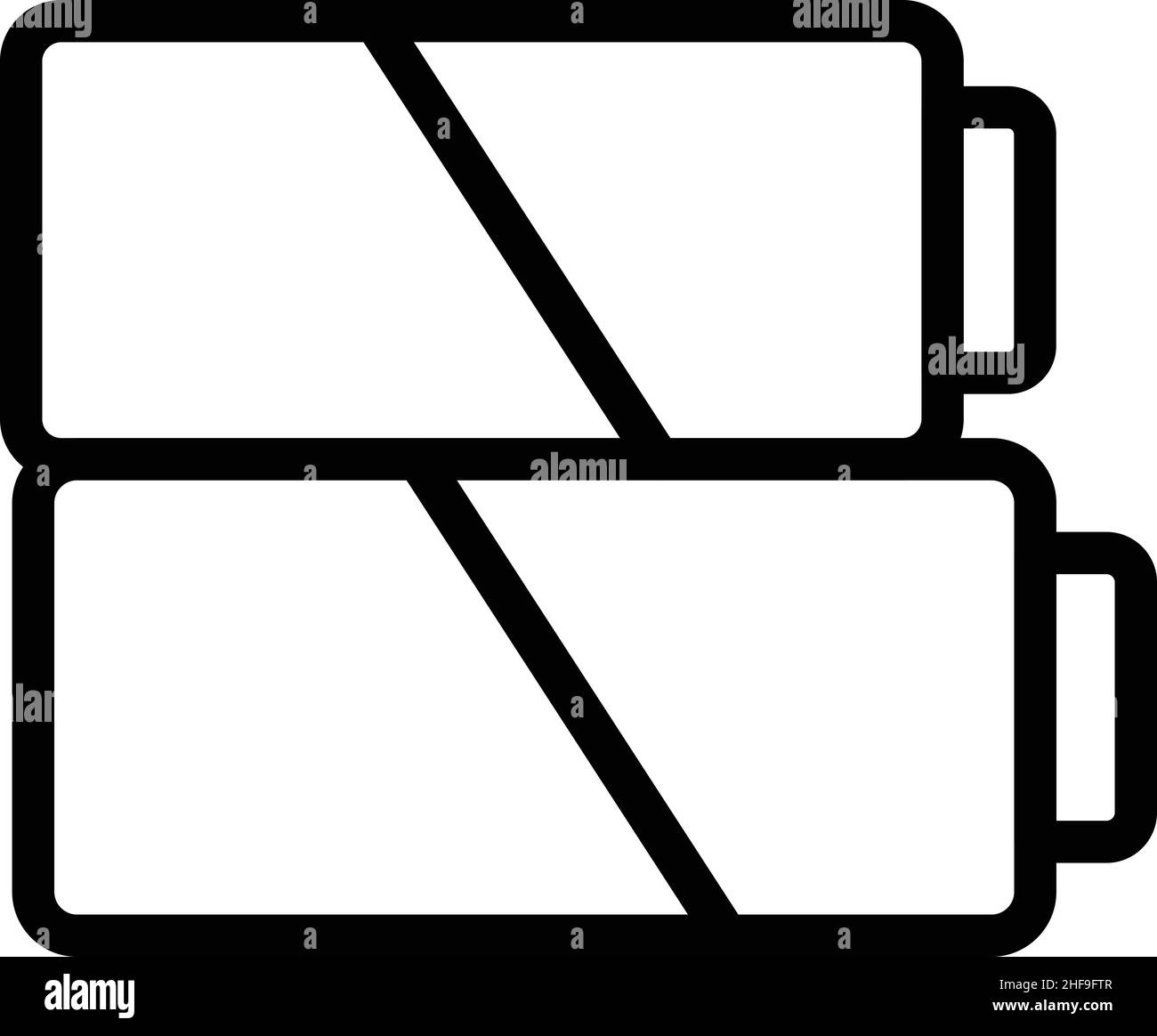 Half battery icon outline vector. Power full. Energy electric Stock ...
