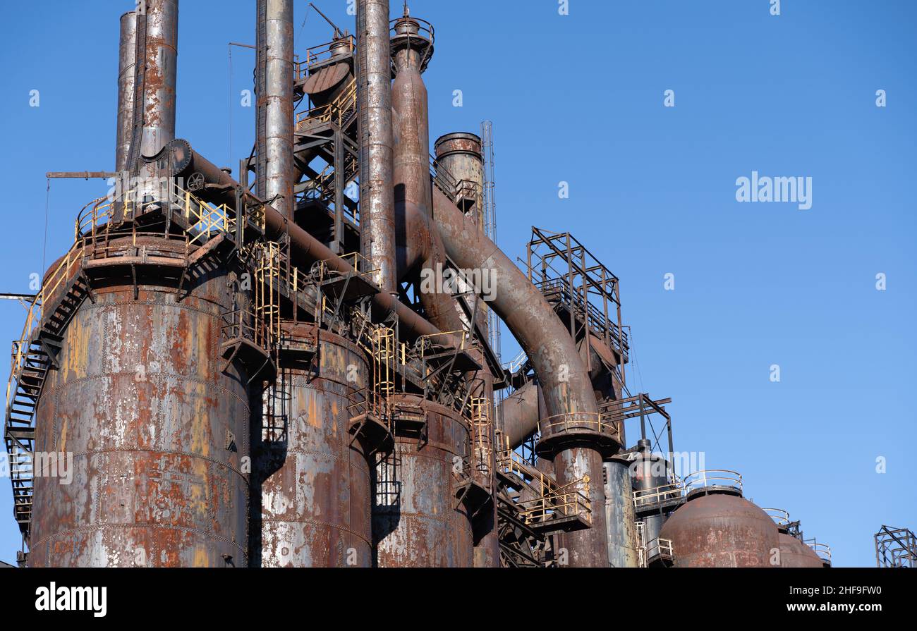 Abandoned steel factory, Bethlehem Steel factory in Bethlehem ...