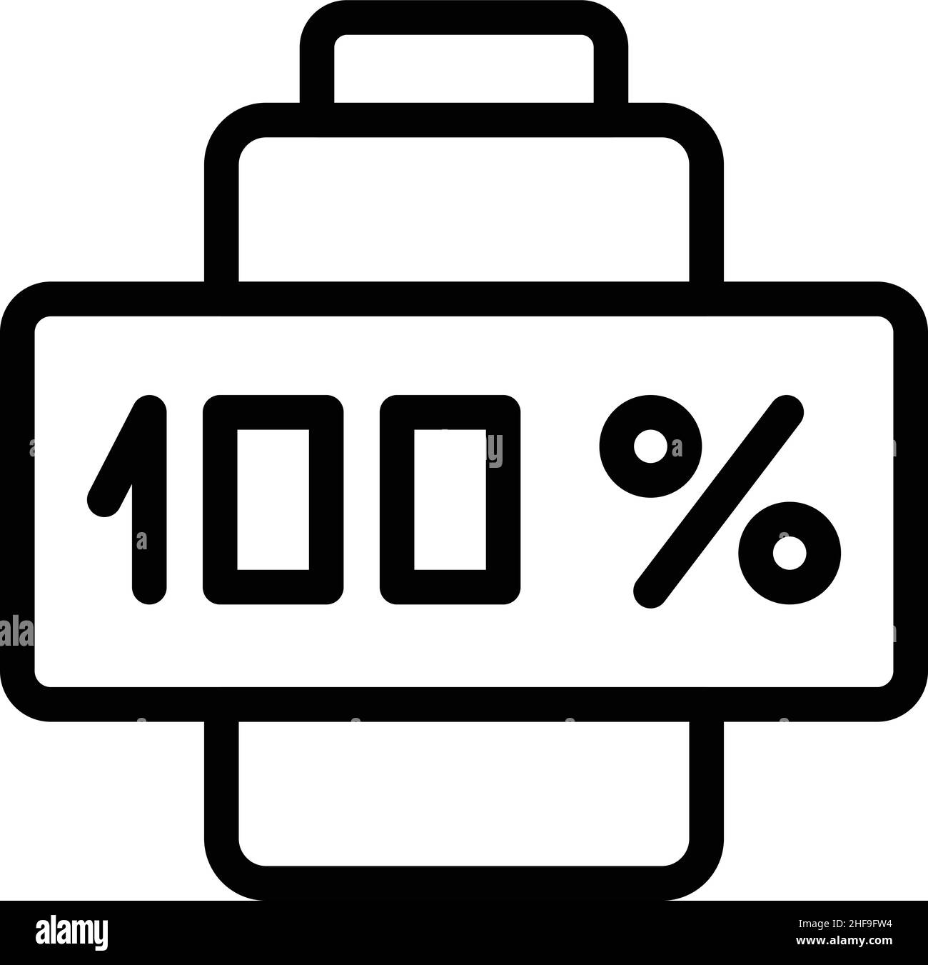 Full battery icon outline vector. Charge level. Load fuel Stock Vector ...