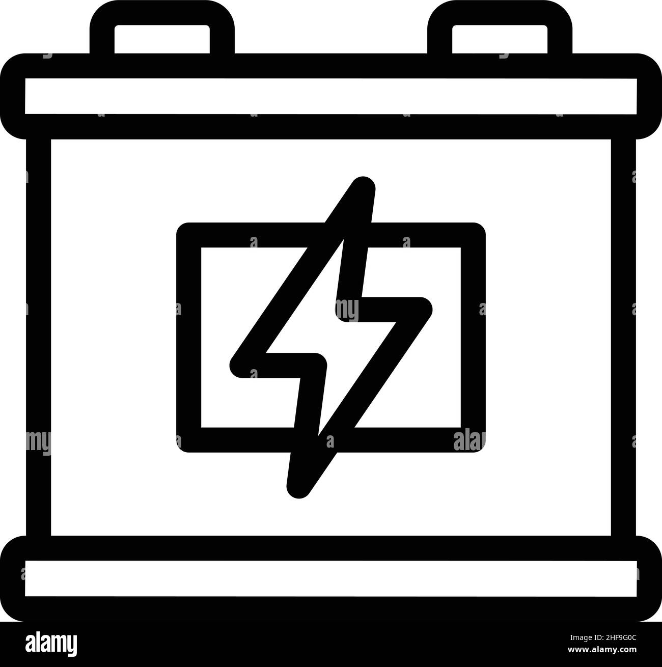 Load car battery icon outline vector. Electric energy. Low alkaline ...