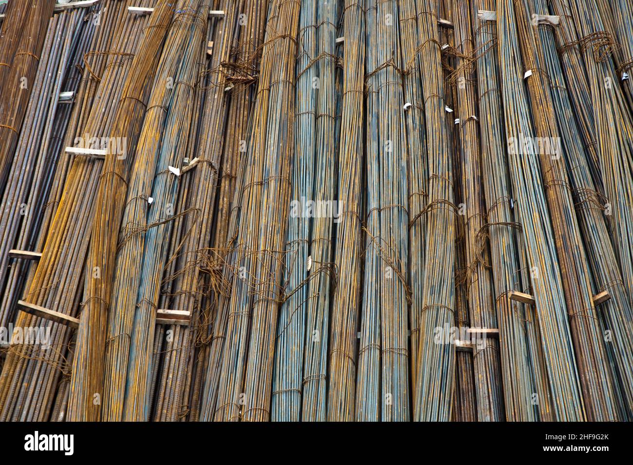 iron for stabilizing concrete on a construction side in beautiful ...