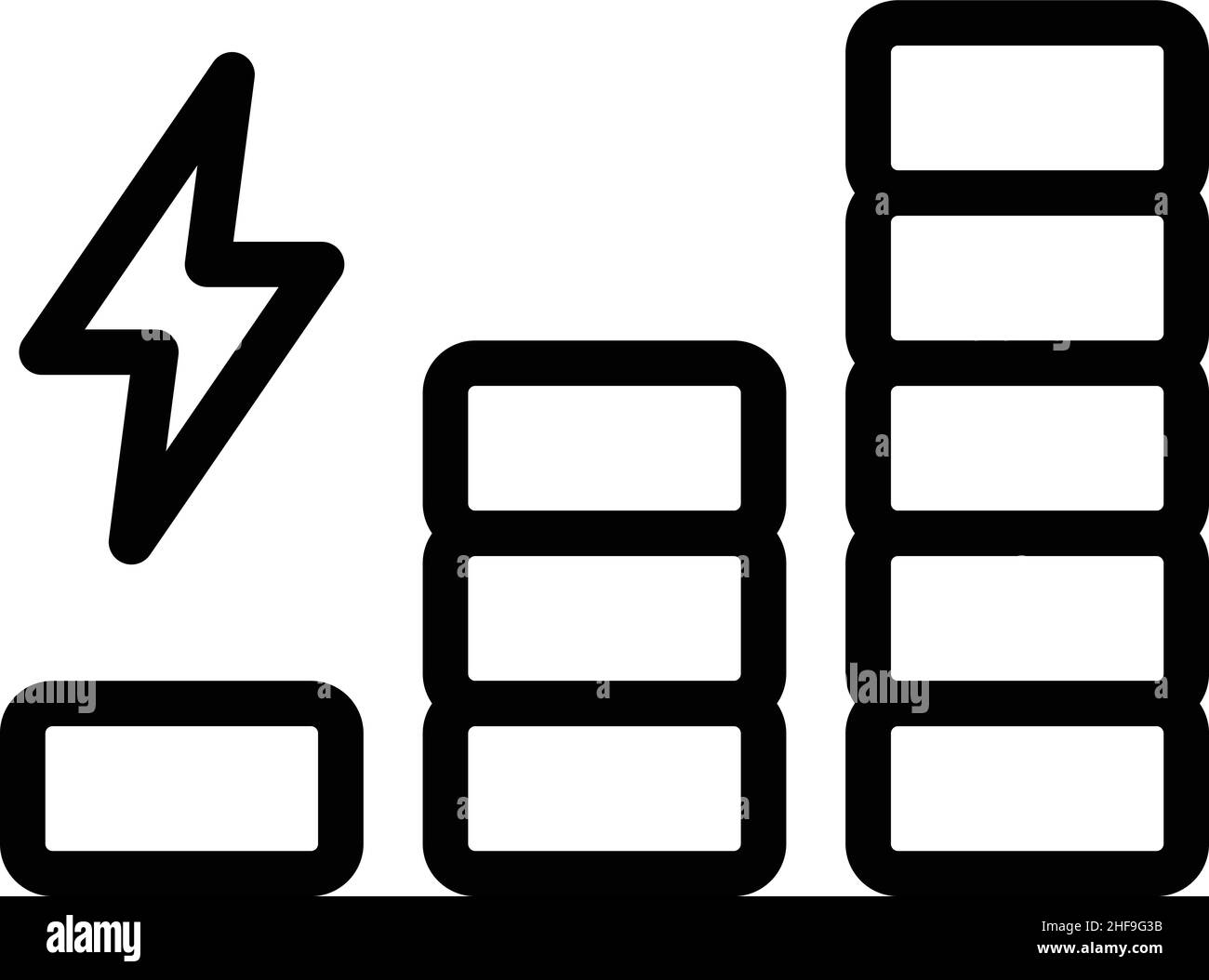 Load fuel level icon outline vector. Charger energy. Low empty Stock ...