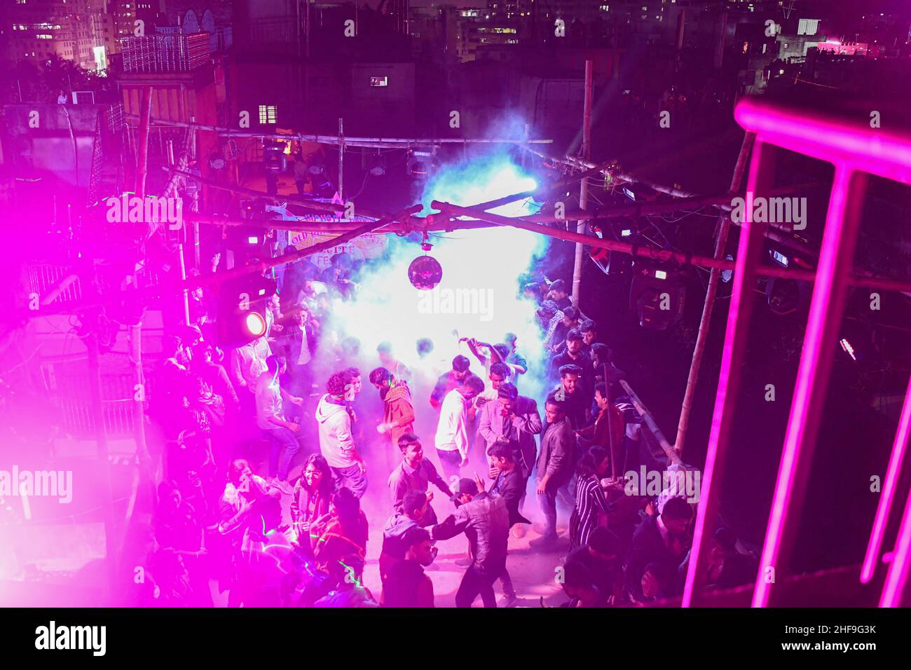 People seen dancing as they take part in a celebration of Shakrain ...