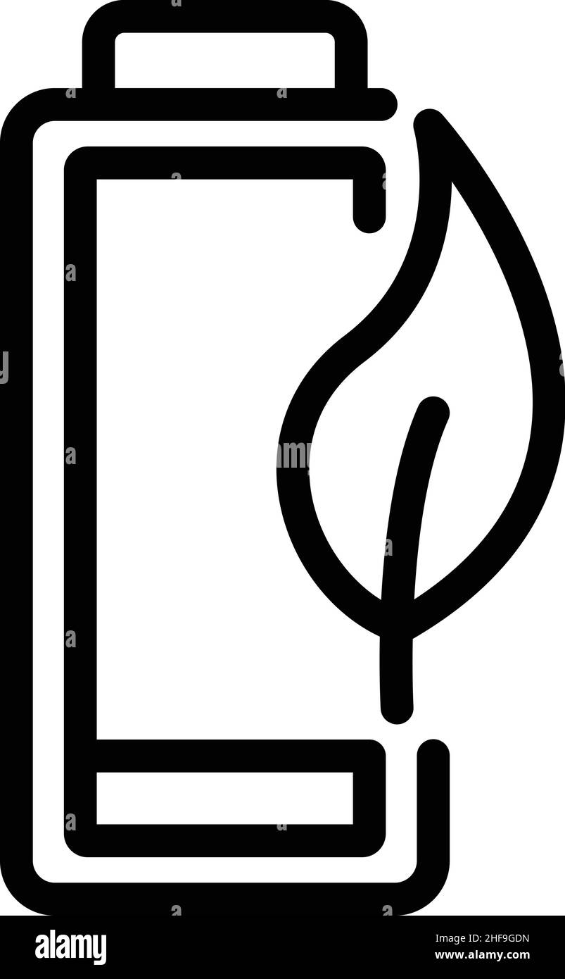 Eco fuel battery icon outline vector. Electric power. Load status Stock ...
