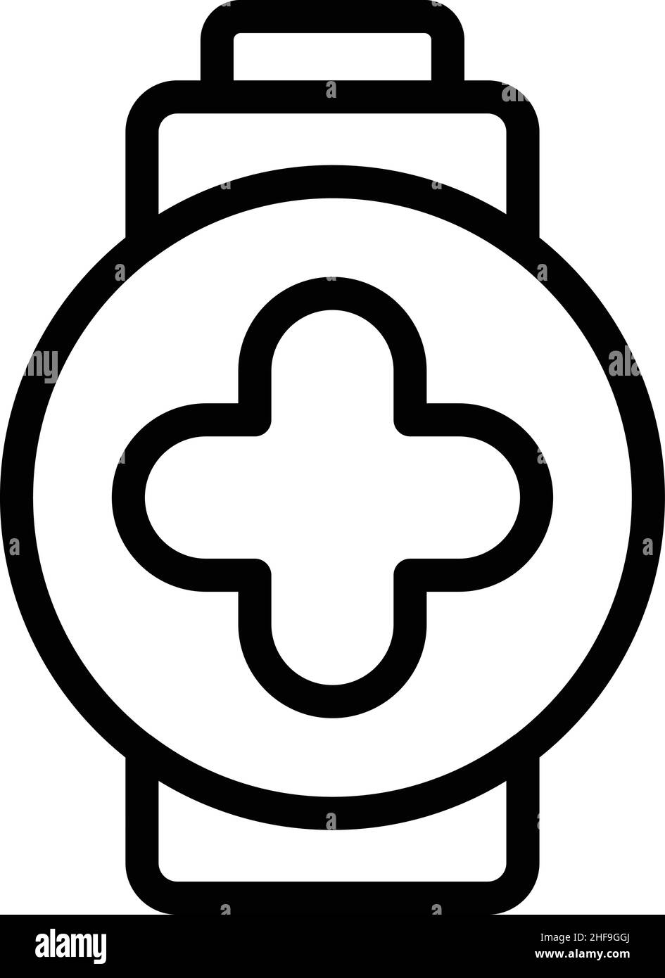 Battery plus energy icon outline vector. Load status. Charge electric ...