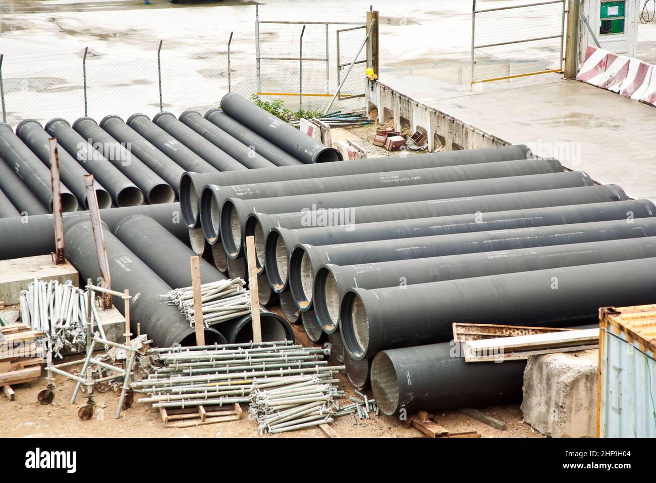 tubes at a building lot for water supply Stock Photo - Alamy