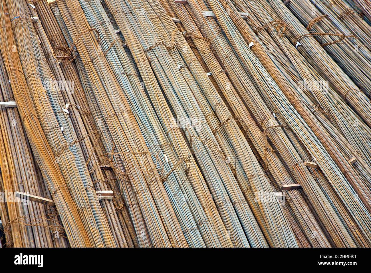 armoring iron at a building lot for concrete stabilization Stock Photo ...