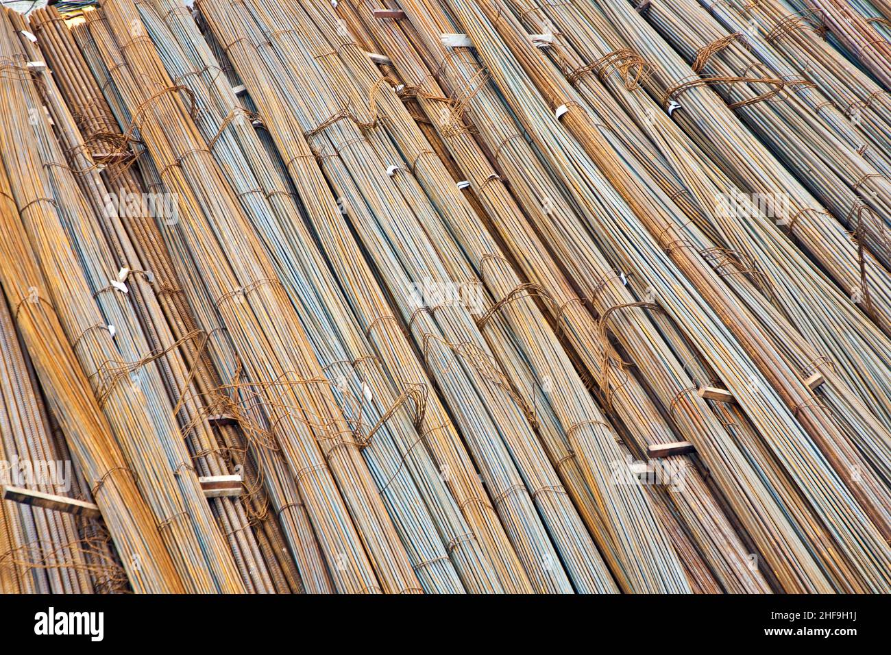 armoring iron at a building lot for concrete stabilization Stock Photo ...