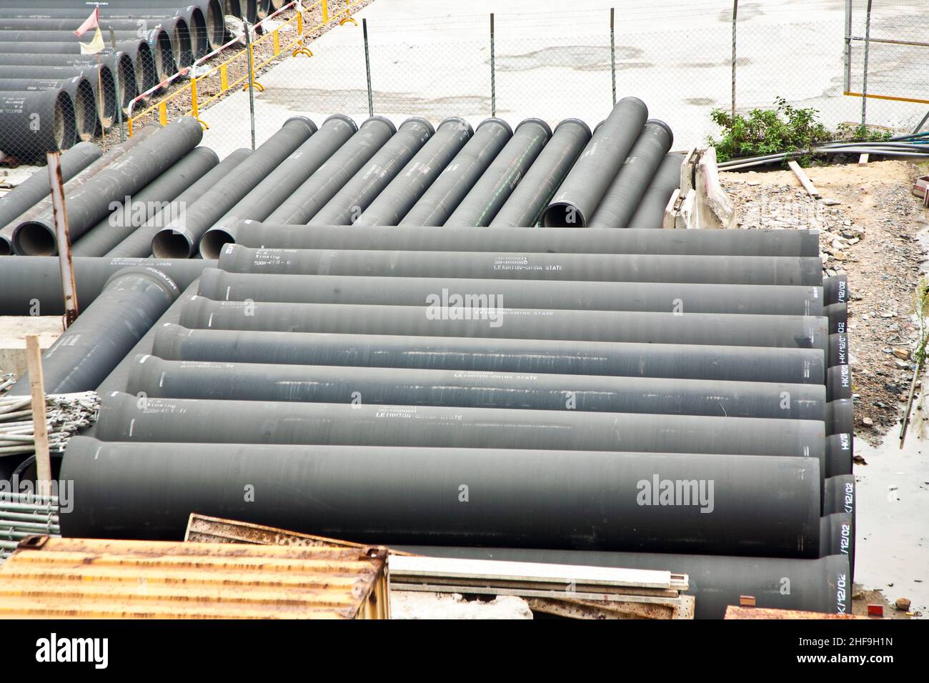 tubes at a building lot for water supply Stock Photo - Alamy