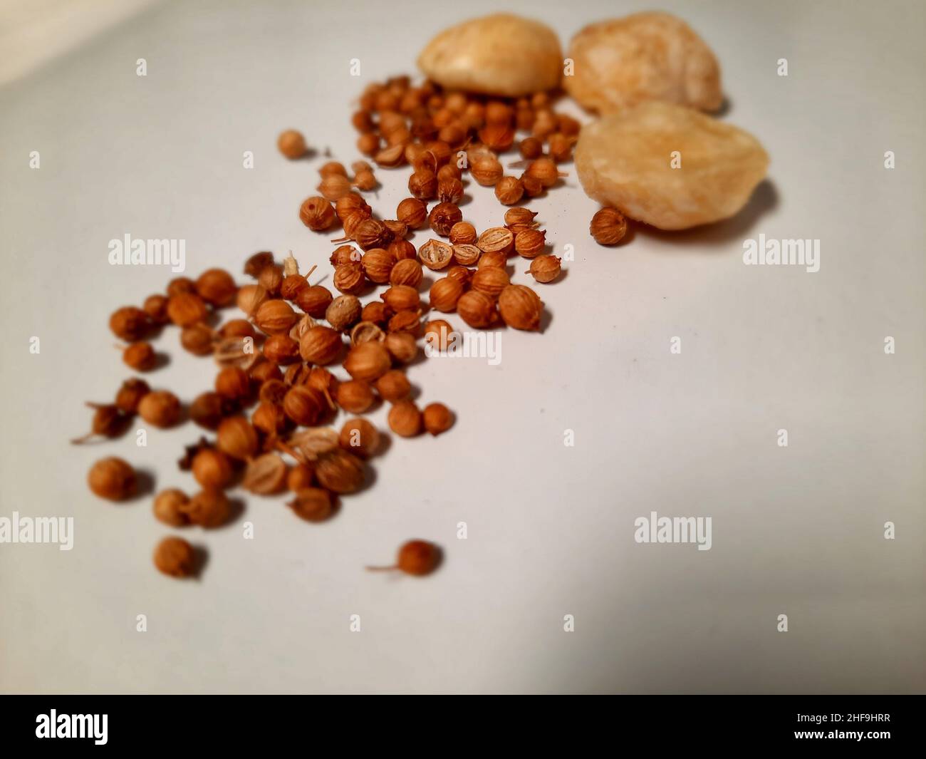 candlenut and coriander are two kinds of cooking spices Stock Photo - Alamy