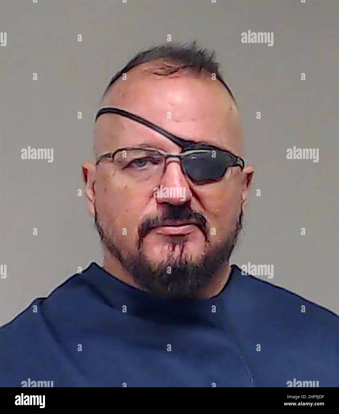 The booking photo of Elmer Stewart Rhodes III, released to the media by ...